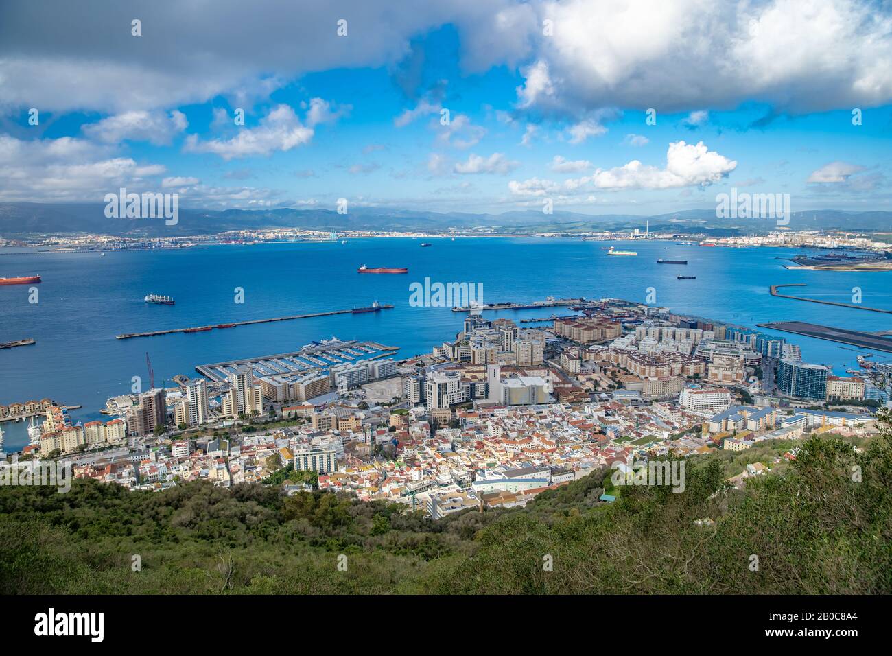 Aerial View Of Gibraltar Stock Photos & Aerial View Of Gibraltar Stock ...