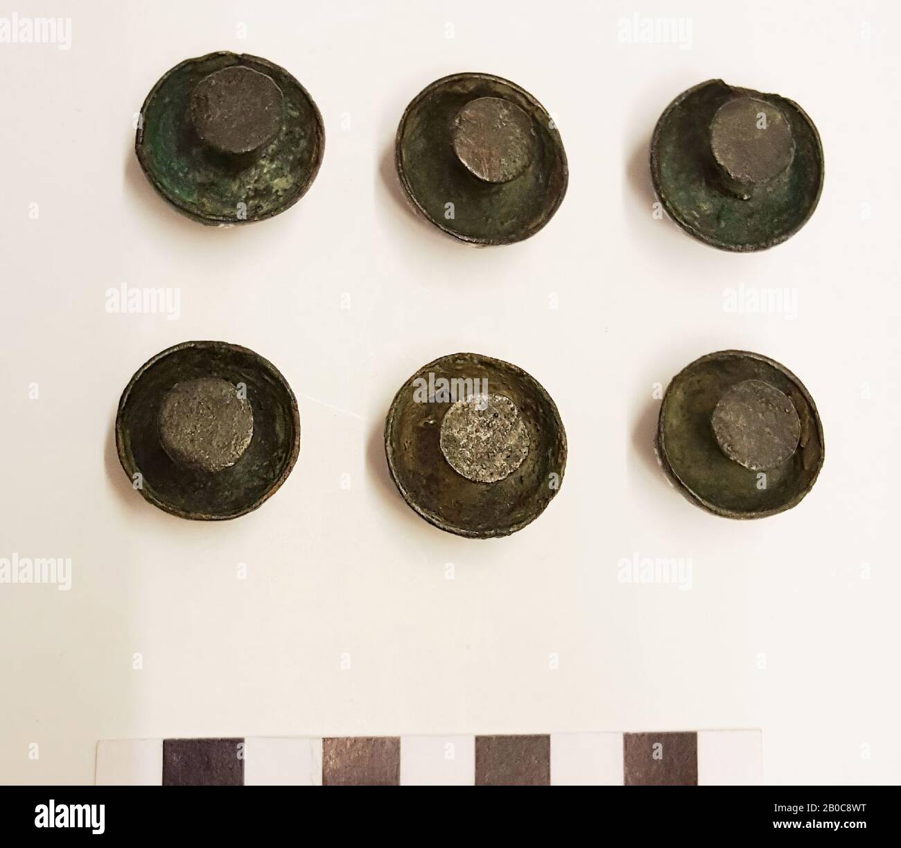 Spherical bronze belt button, belt button, metal, bronze, France ...