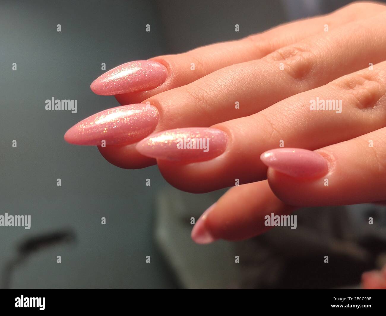 stylish manicure with a design Stock Photo - Alamy