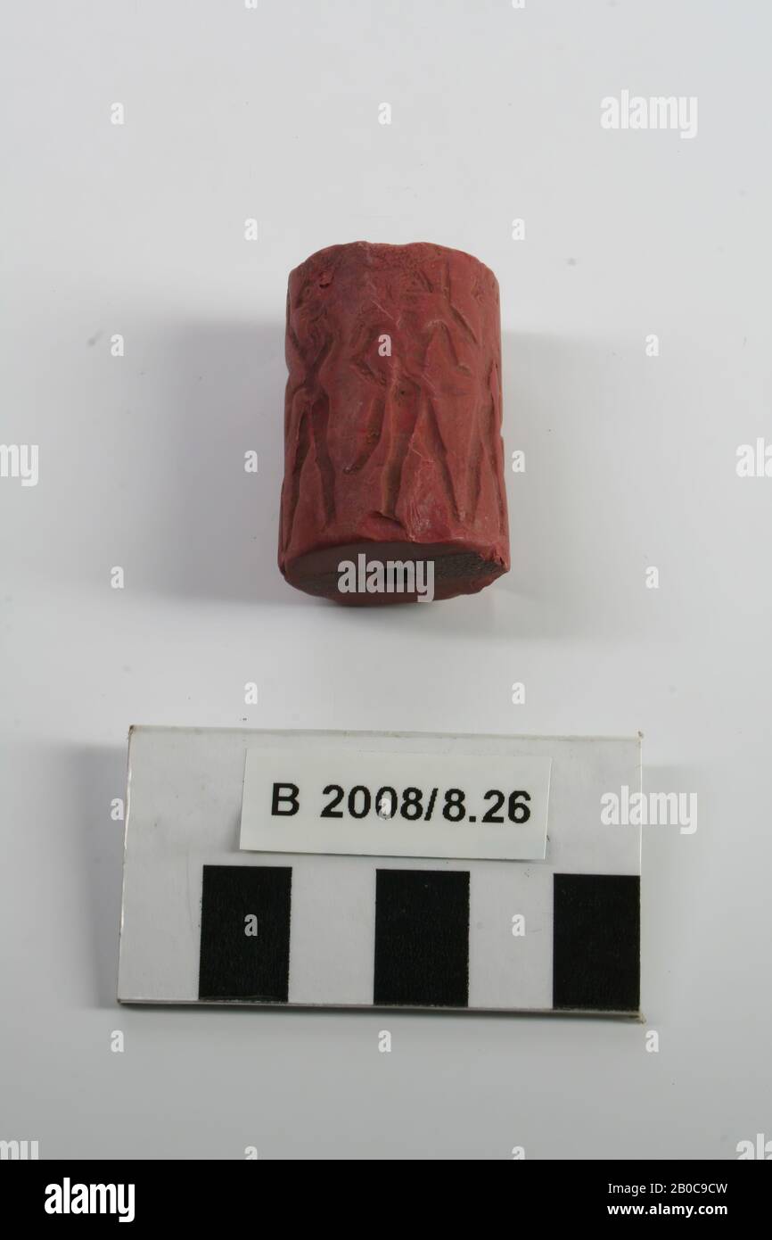 Ancient Near East, casting, cylinder seal, plaster, h, 4 cm, diam, 2.5 ...