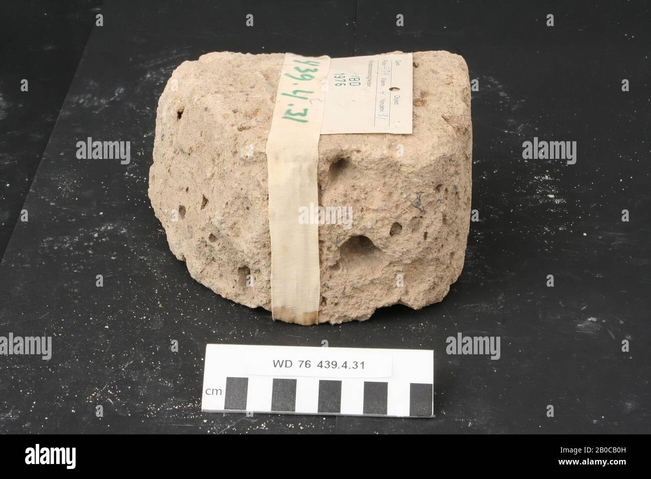 Construction fragment of tufa stone, building fragment, stone, tufa ...