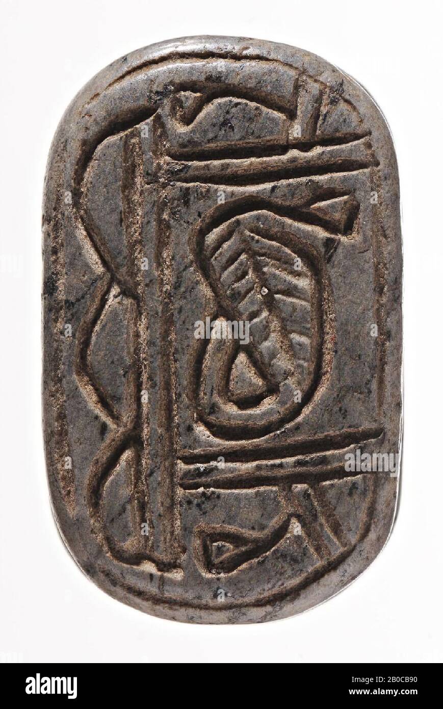 plaque, rectangle, scarab, lotus, uraeus, seal, plaque, stone (gray), 1 ...