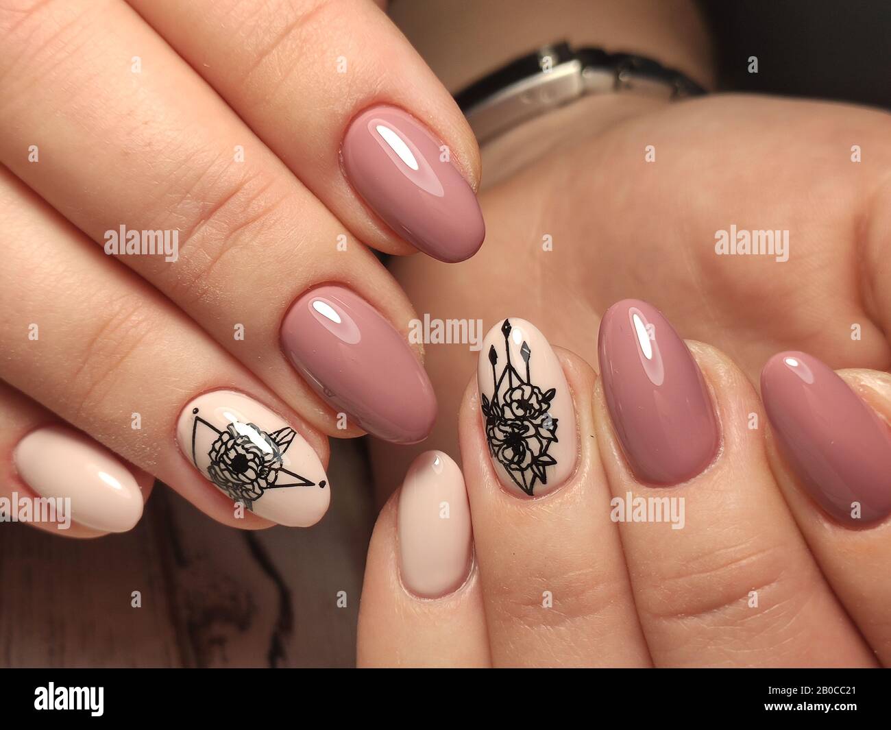 Youth manicure design best nails, collage Stock Photo - Alamy