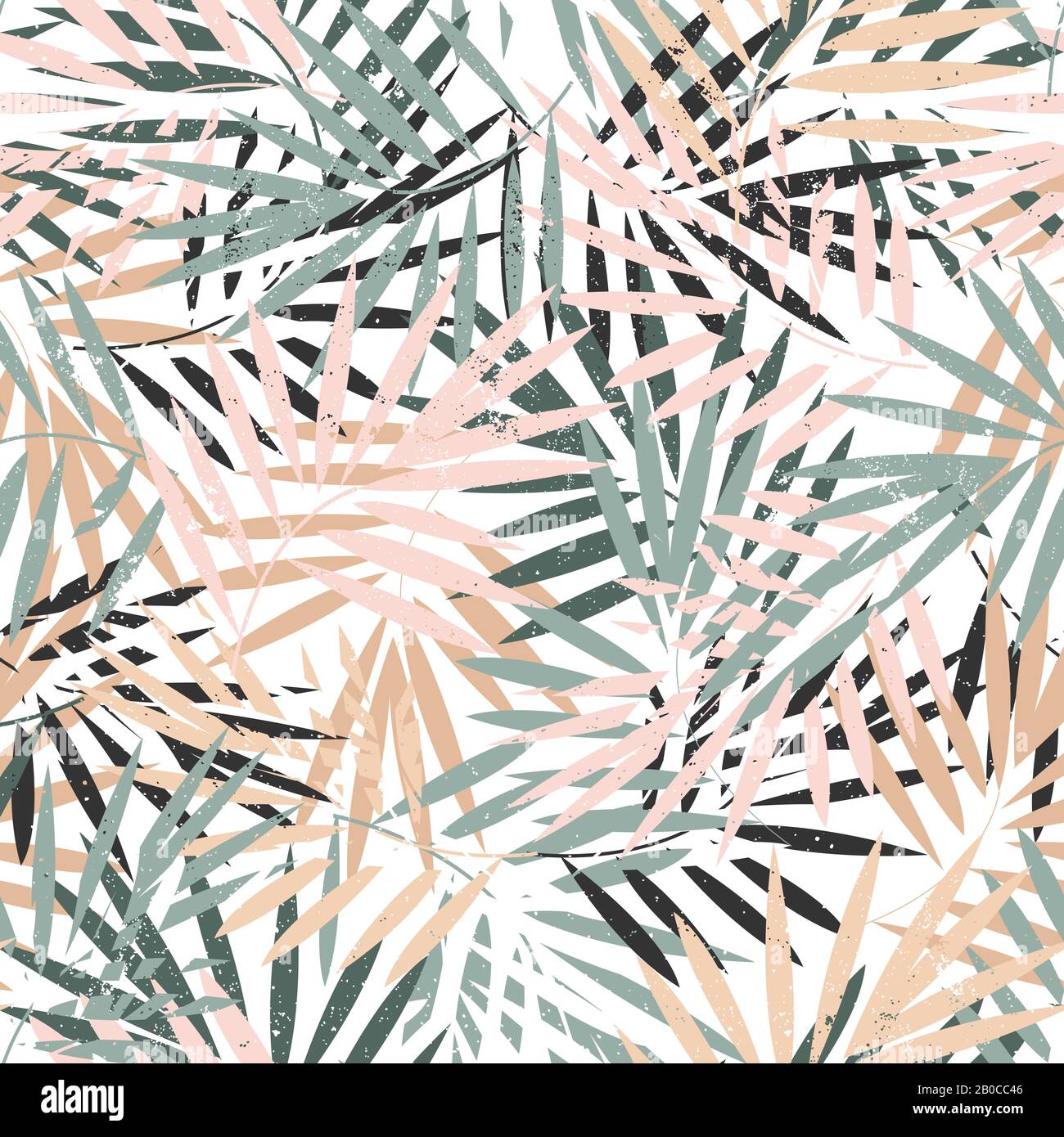 Tropical palm leaves seamless pattern. Vector illustration Stock Vector ...