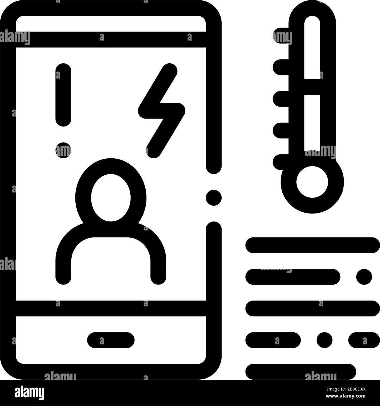Temperature Phone Icon Vector Outline Illustration Stock Vector Image ...