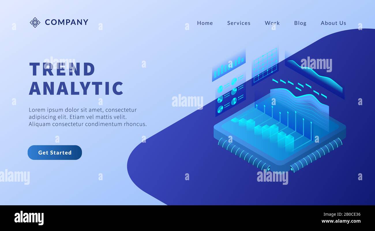 trend analysis or analytic data graph and chart for website template or ...