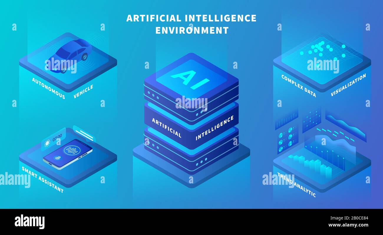 ai artificial intelligence concept with various model environment like ...