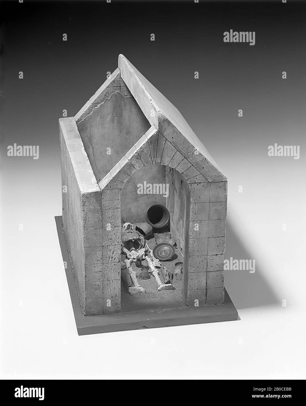 cork model of burial chamber from Paestum (Campania), made in the 18th ...