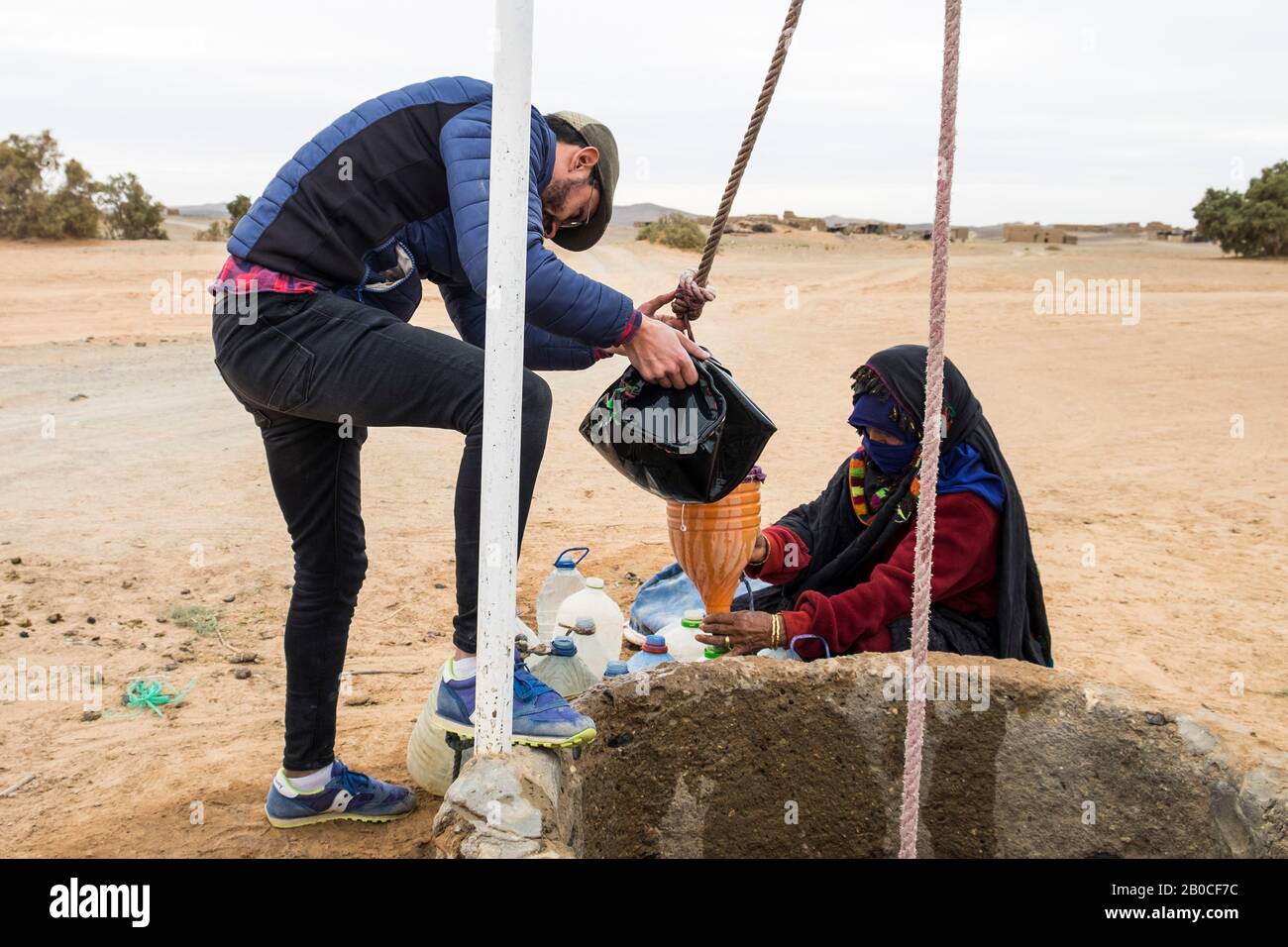 Morocco, Taouz, water well Stock Photo - Alamy