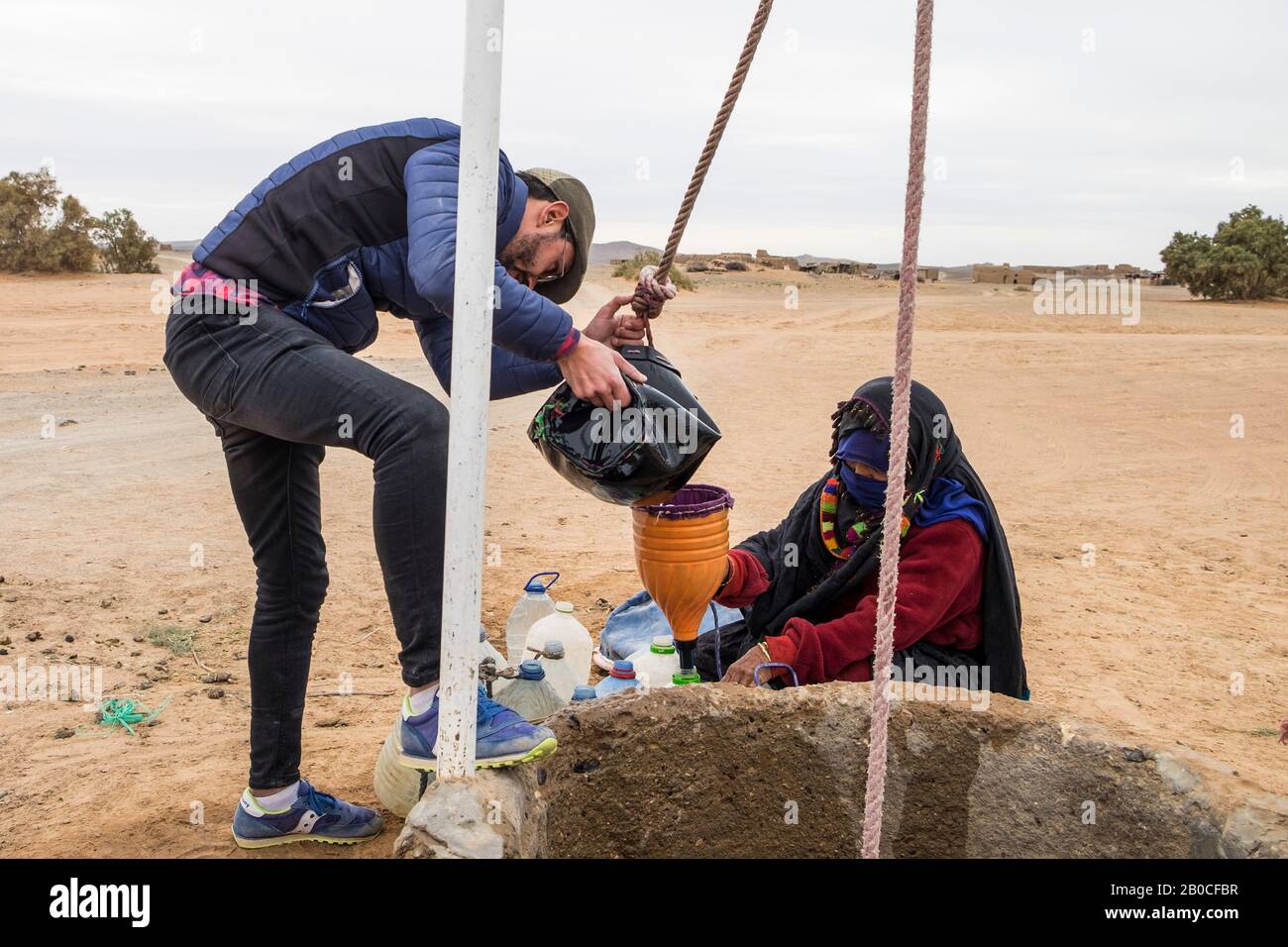 Morocco, Taouz, water well Stock Photo - Alamy