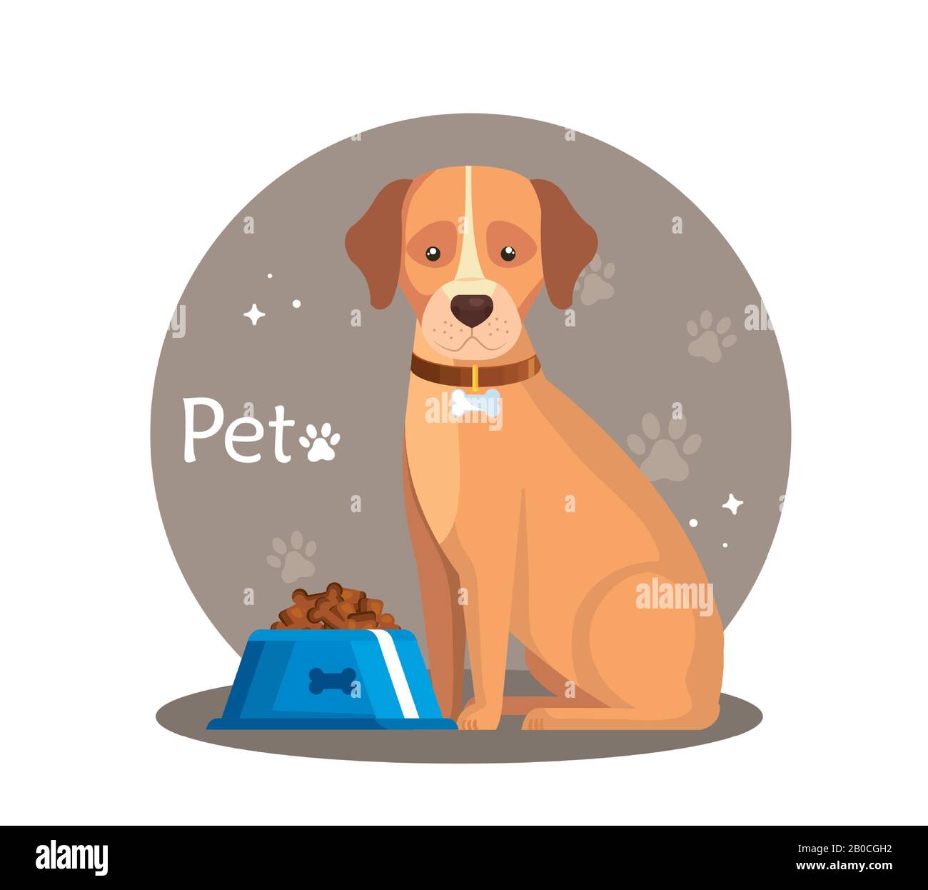 pet shop with dog and dish food Stock Vector Image & Art - Alamy