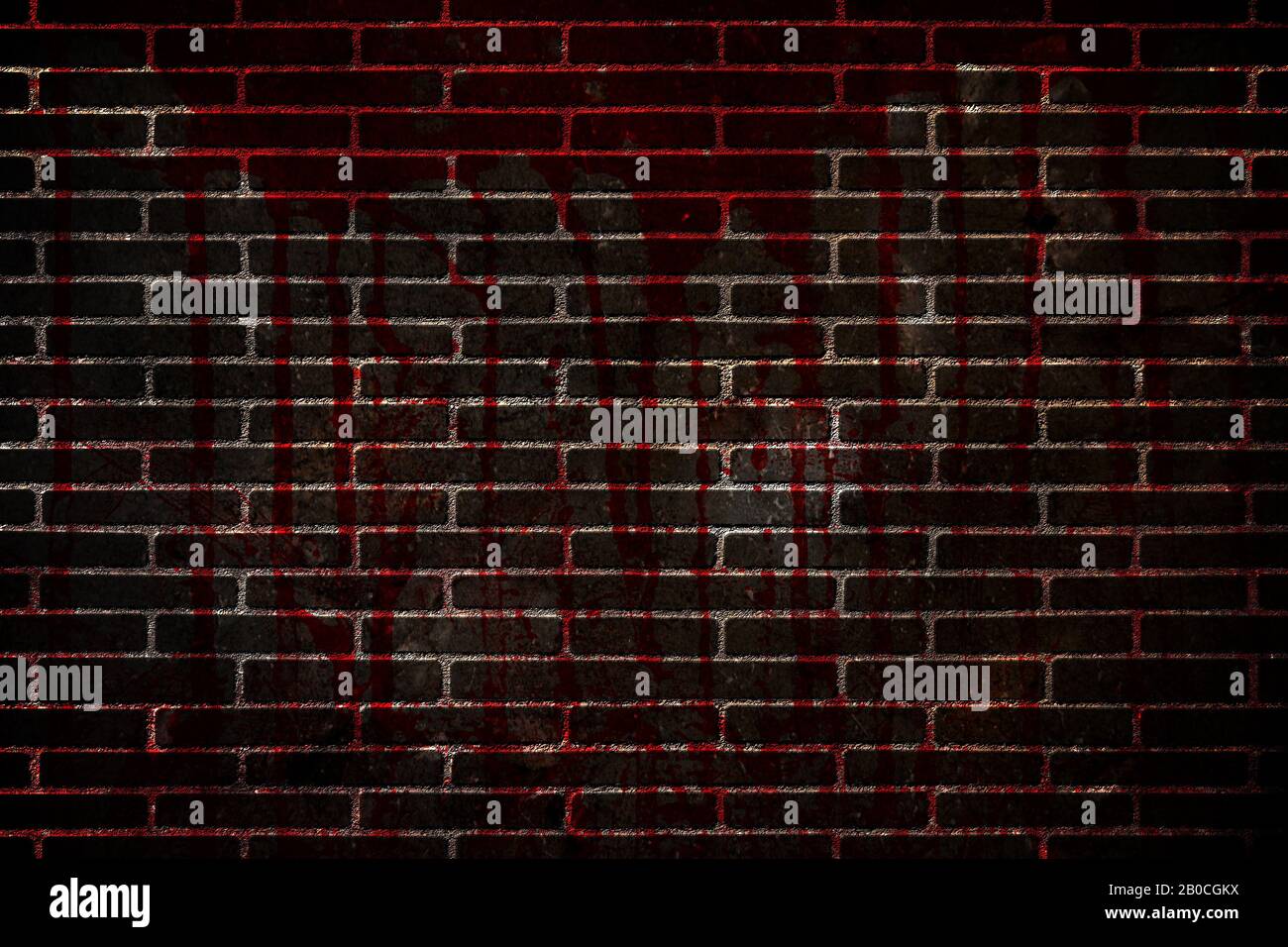bloody brick wall in the dark for horror content and halloween festival ...