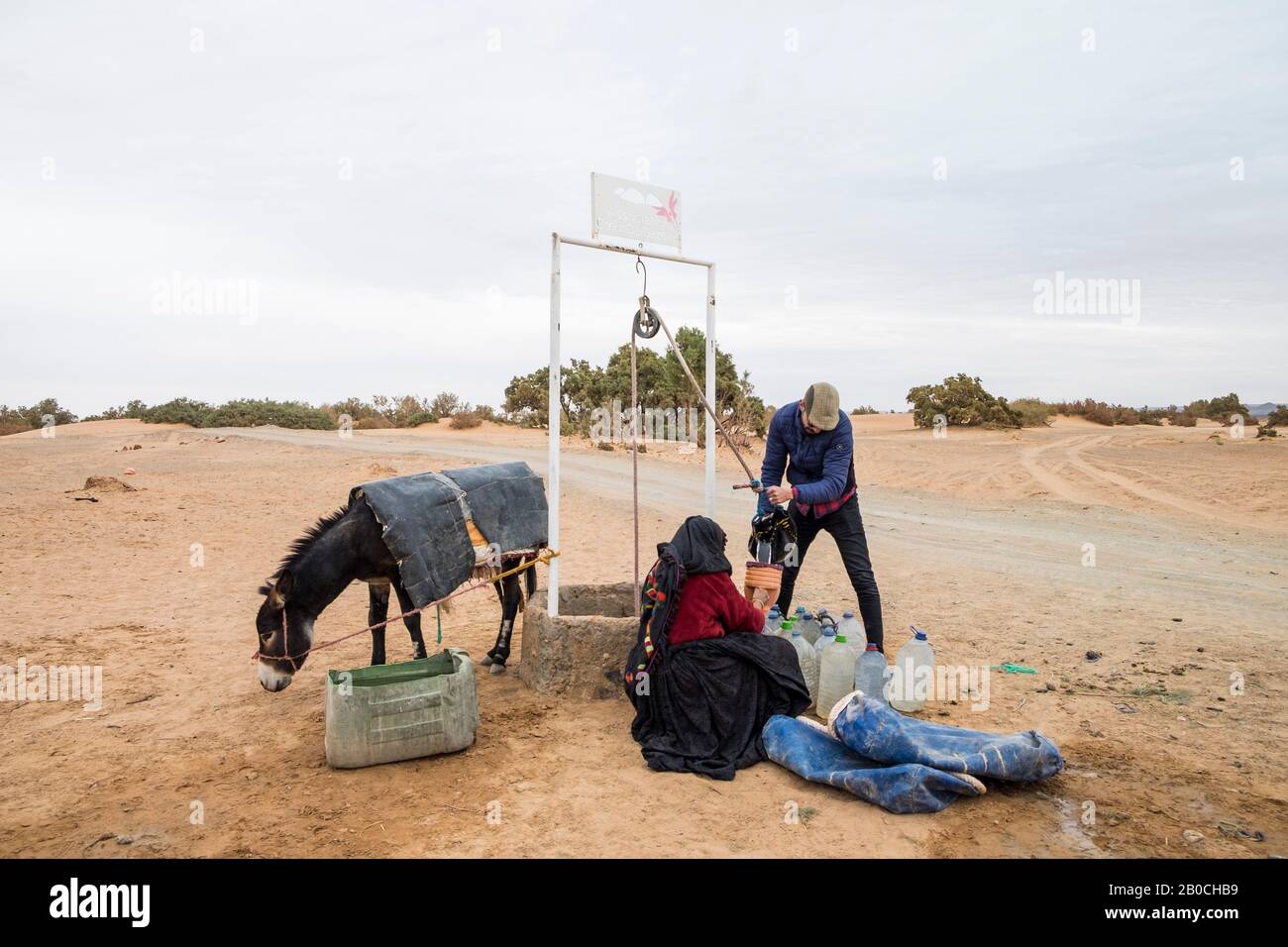 Morocco, Taouz, water well Stock Photo - Alamy