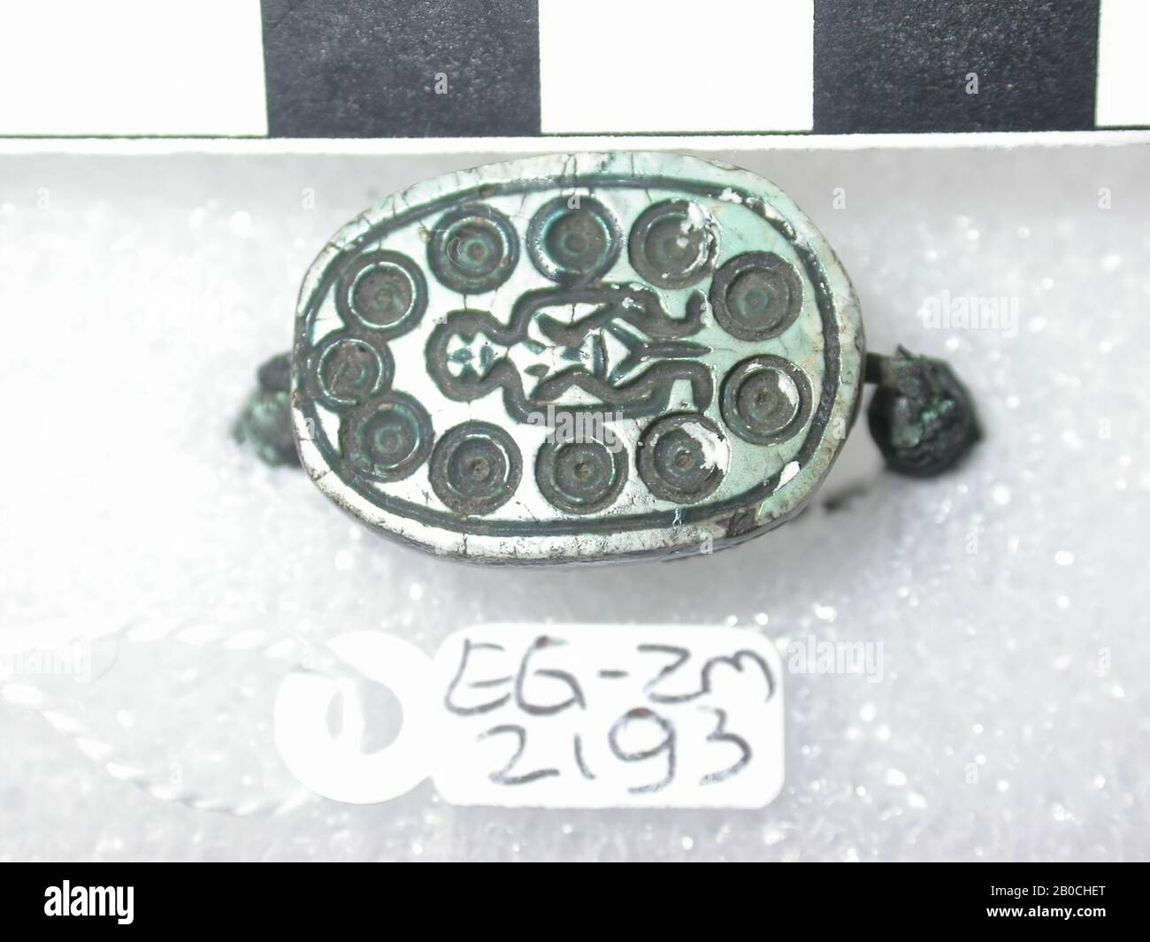 ring, scarab, circle, human, seal, scarab, stone (green), 2 cm ...
