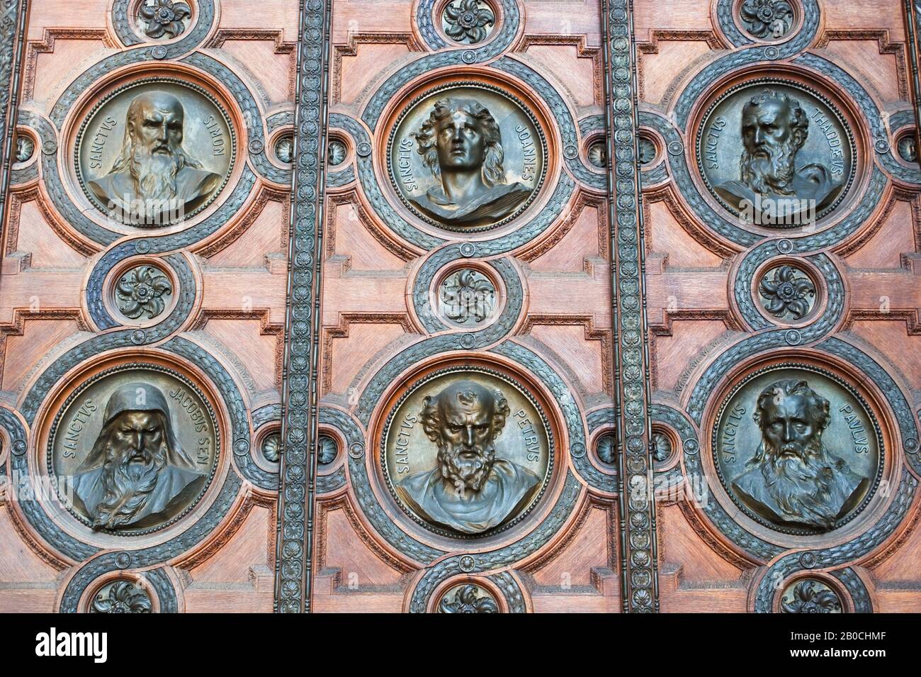 HUNGARY, BUDAPEST, ST. STEPHEN'S BASILICA, DETAIL OF DOOR Stock Photo ...