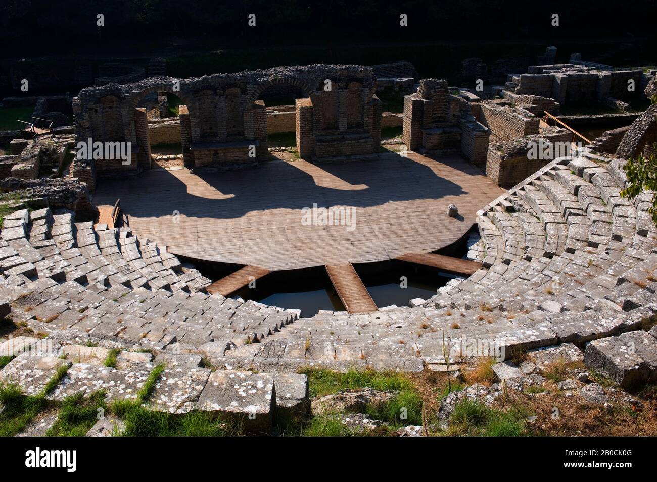 ALBANIA, NEAR SARANDA, BUTRINT NATIONAL PARK, THEATRE, 3RD CENTURY BC ...