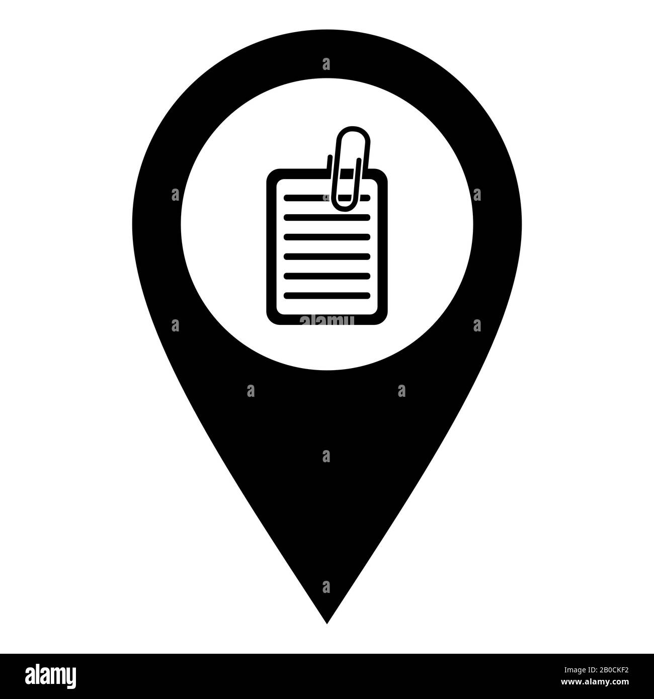 Document and location pin Stock Photo - Alamy