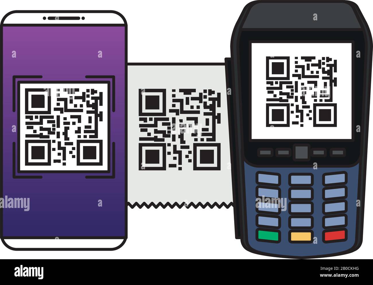 smartphone and dataphone with scan code qr Stock Vector Image & Art - Alamy
