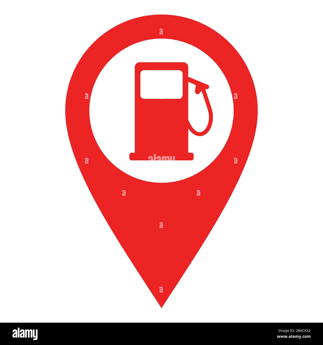 Gas station and location pin Stock Photo - Alamy