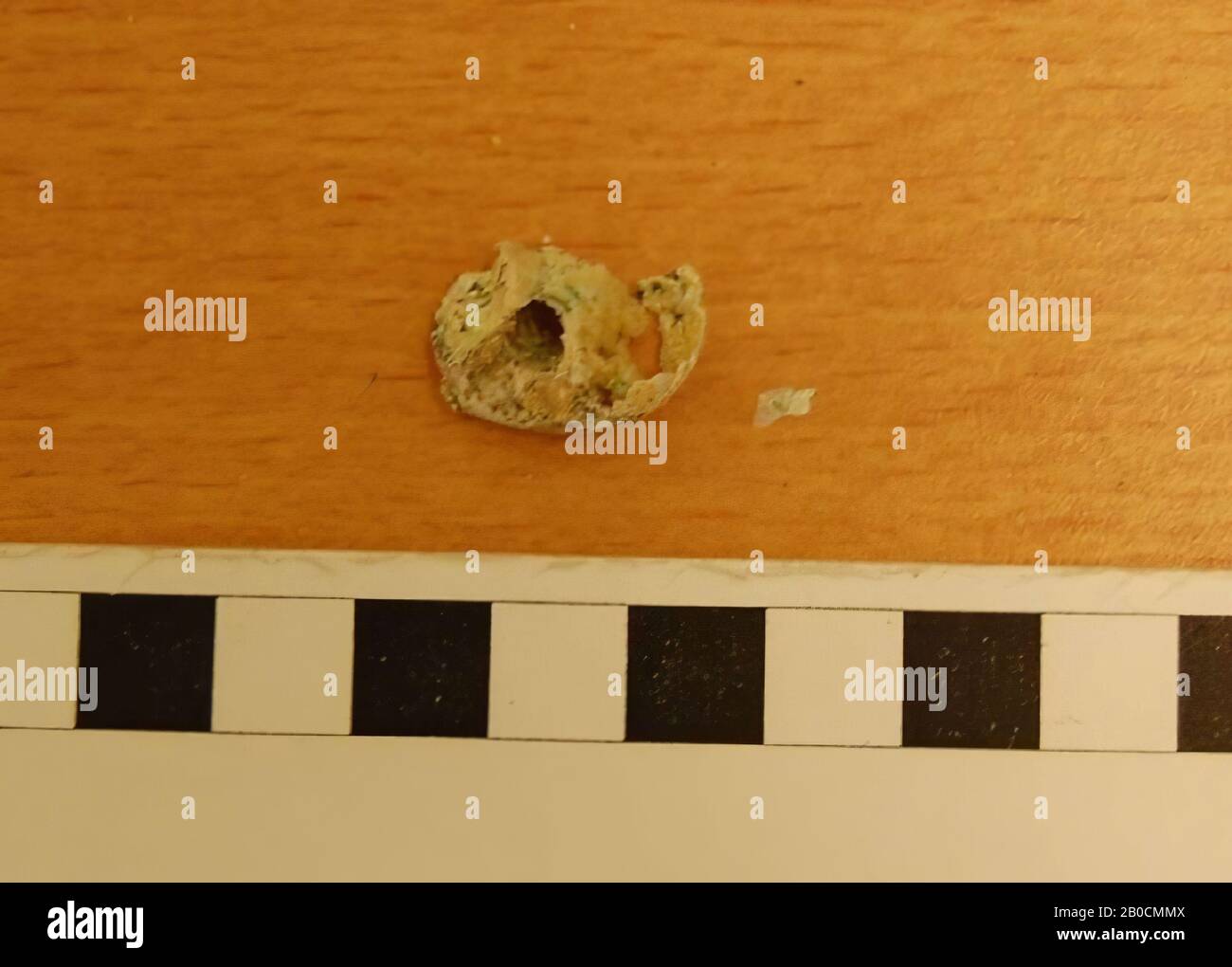 Fragment of a faience bead, very bad condition, ornament, faience, Too ...