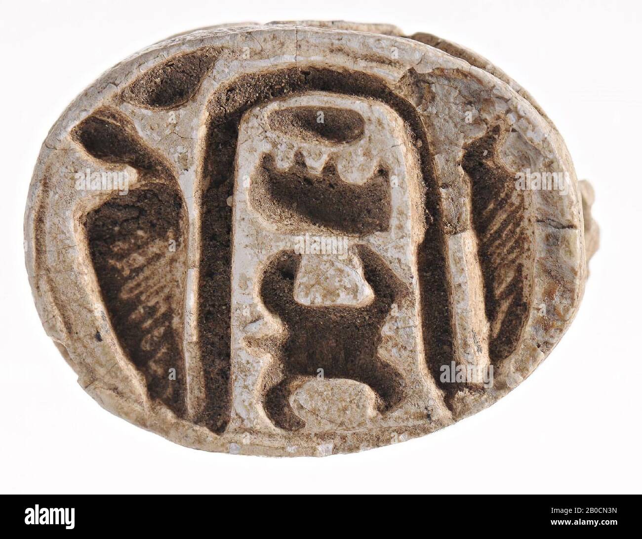 scarab, Mencheperre, uraeus, 2 pieces, seal, scarab, pottery (white), 1 ...