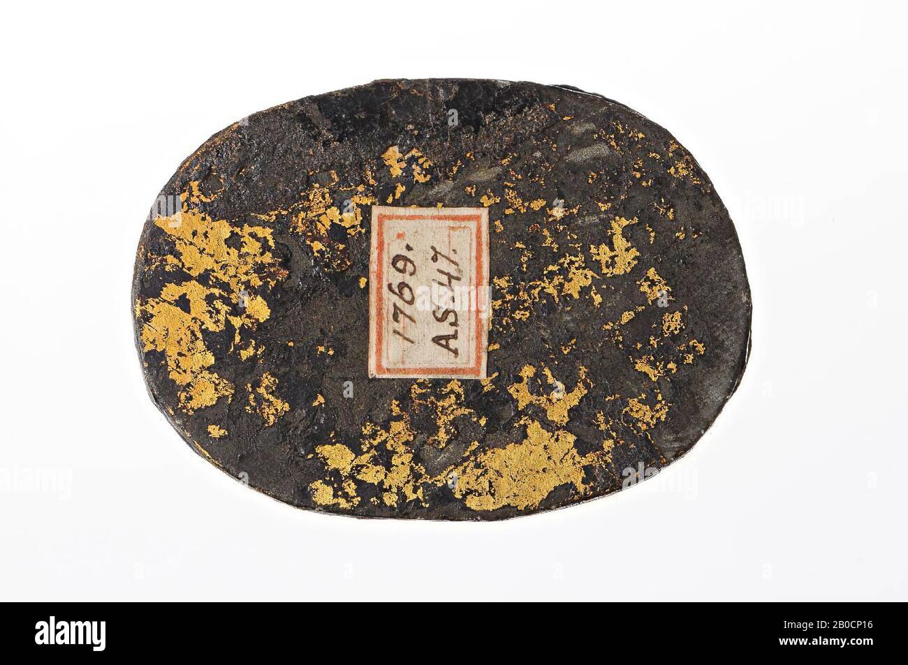 abdominal carabine, flat, seal, scarab, stone (gray), wax (?), Resin ...