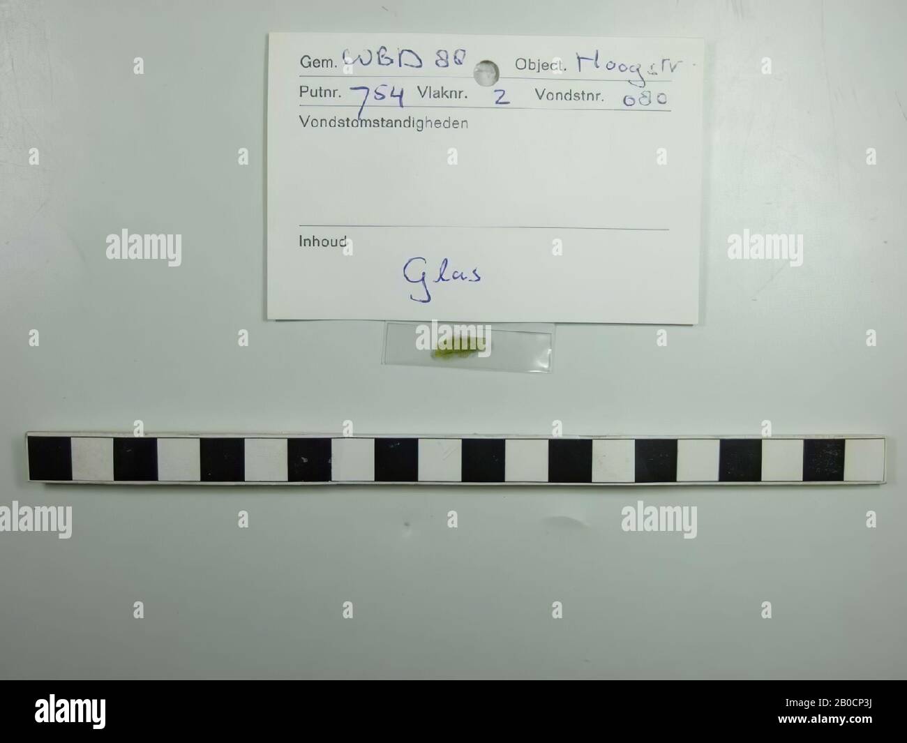 glass fragment, 1 shard wall with reticella support (wire yellow Stock ...