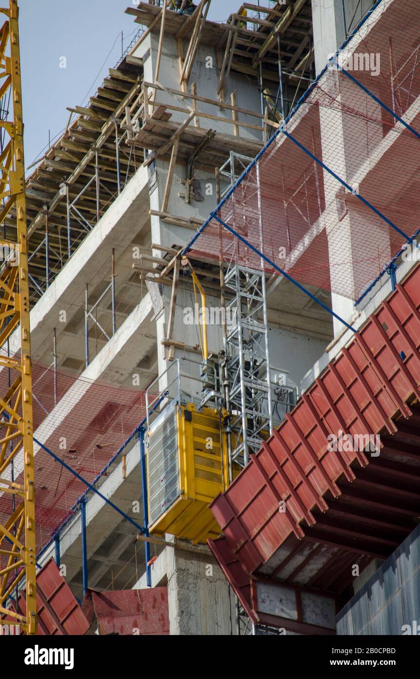 Elevator in Construction Stock Photo - Alamy