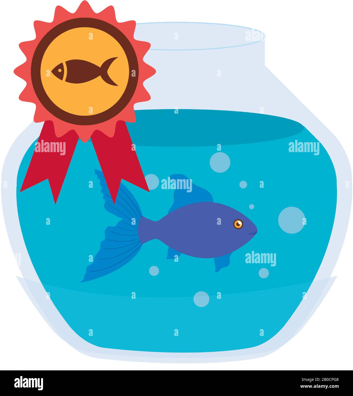 round glass fish bowl with stamp isolated icon Stock Vector Image & Art ...