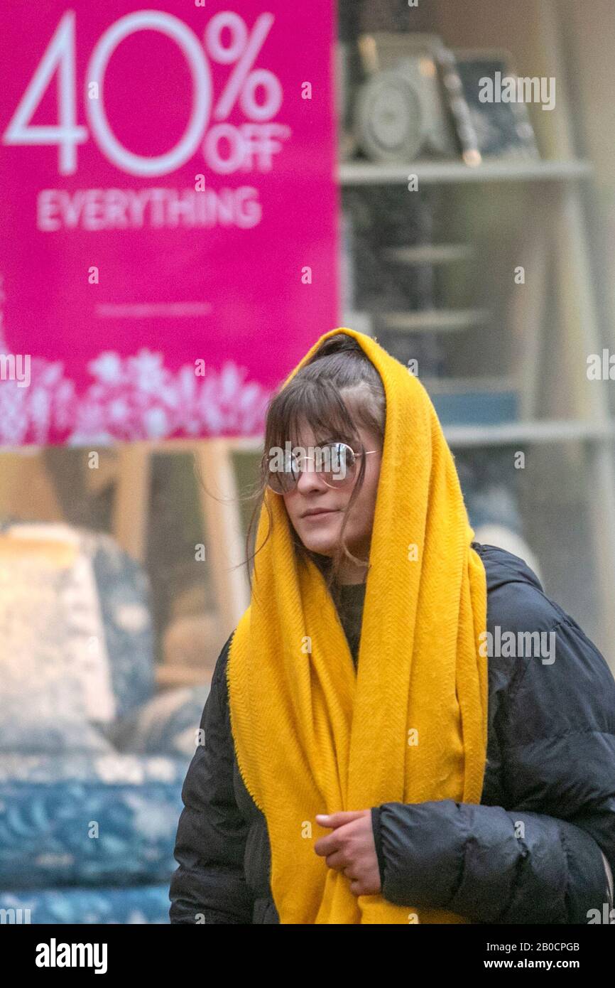Preston, Lancashire. 20th Feb 2020. UK Weather; Heavy rain & strong ...