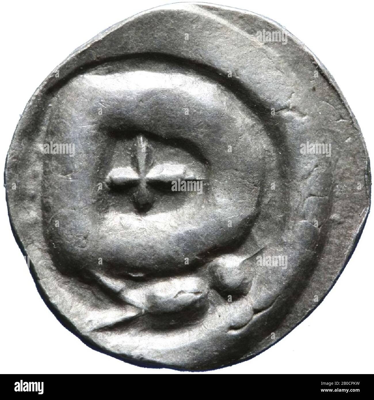 coin, French denarius, metal, silver, 1,123 g, Merovingian c. 700 after ...