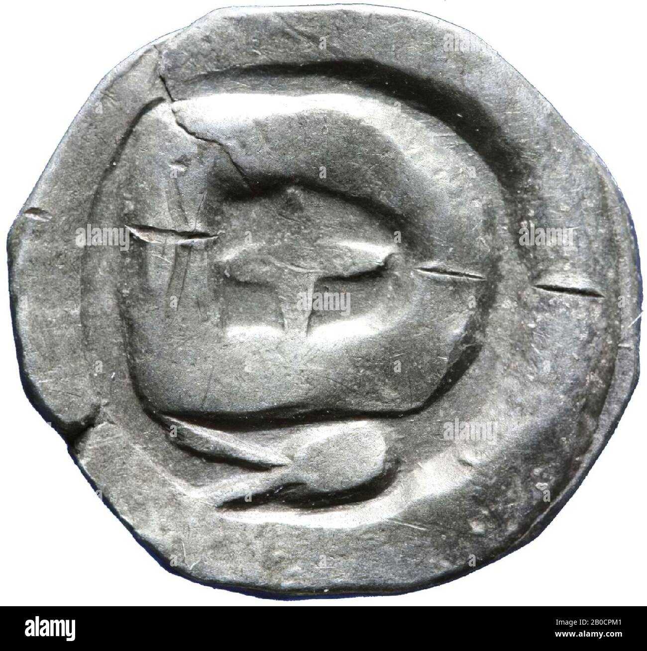coin, French denarius, metal, silver, 1,203 g, Merovingian c. 700 after ...