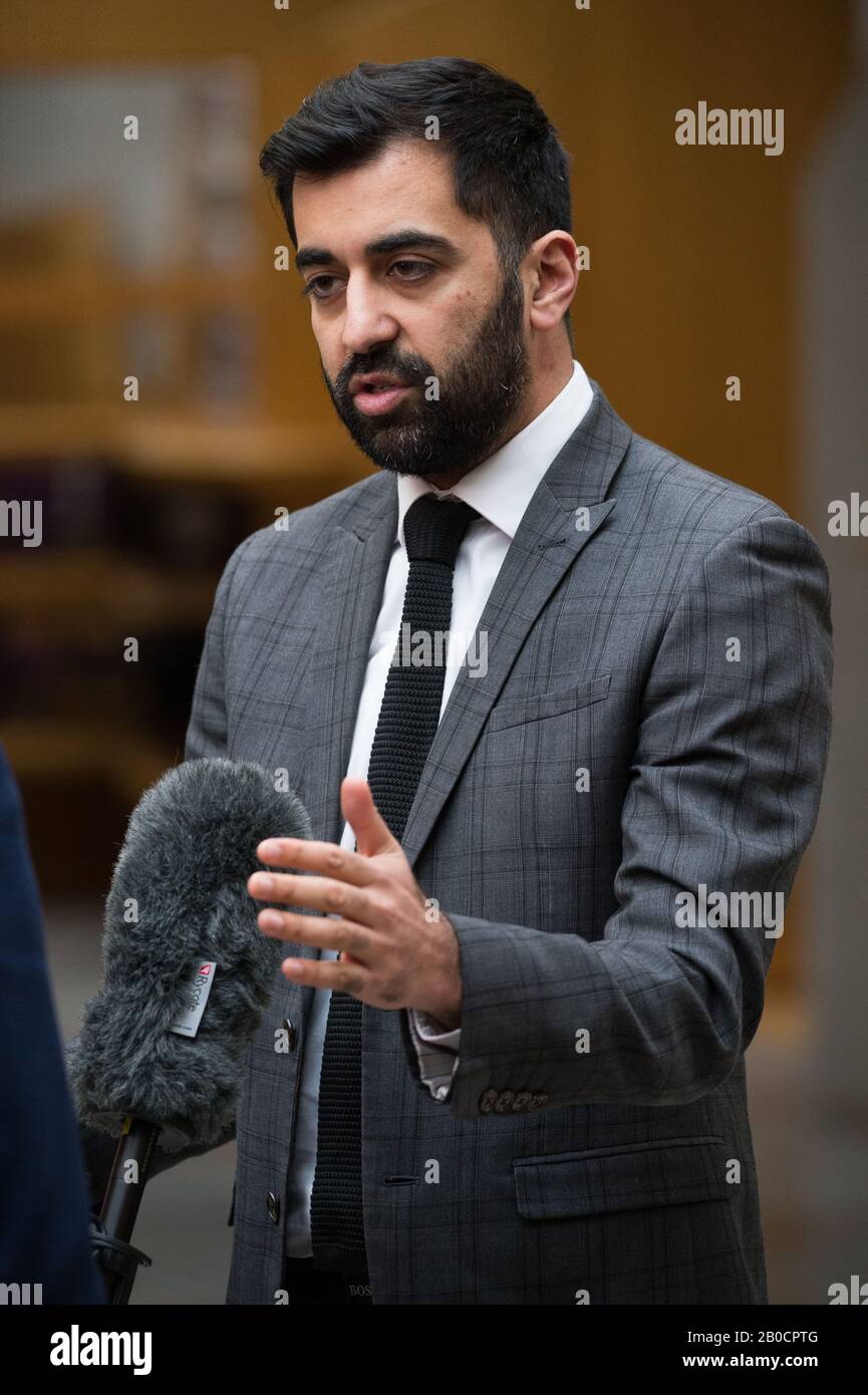 Edinburgh, UK. 20th Feb, 2020. Pictured: Humza Yousaf MSP - Cabinet ...