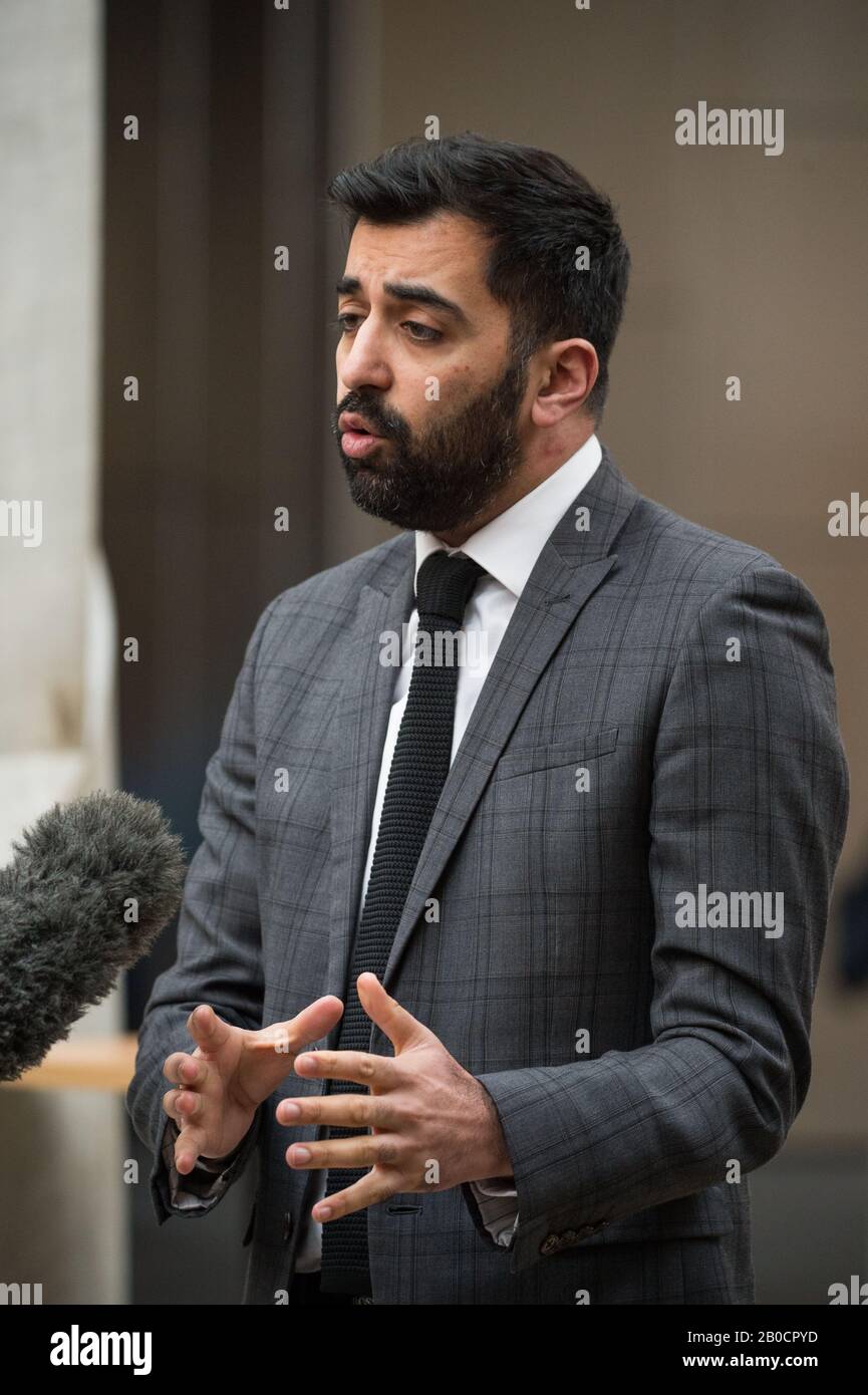 Edinburgh, UK. 20th Feb, 2020. Pictured: Humza Yousaf MSP - Cabinet ...
