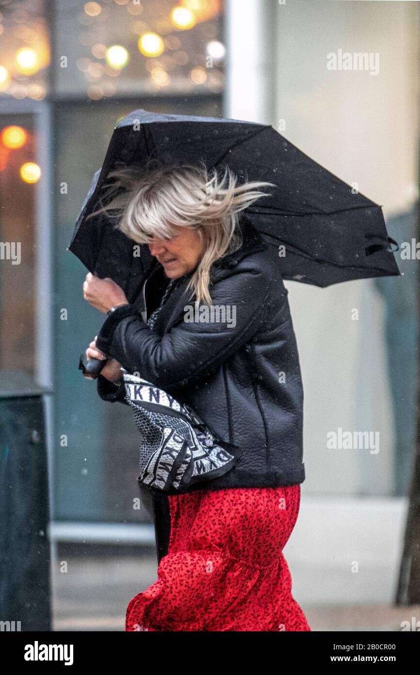 Preston, Lancashire. 20th Feb 2020. UK Weather; Heavy rain & strong ...