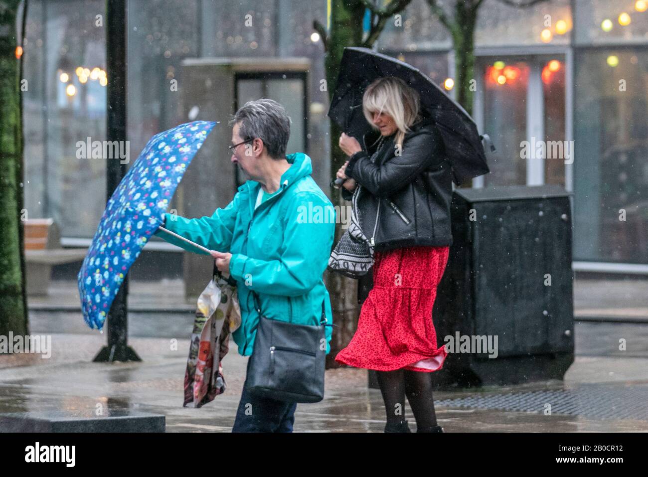 Preston Lancashire 20th Feb 2020 Uk Weather Heavy Rain And Strong