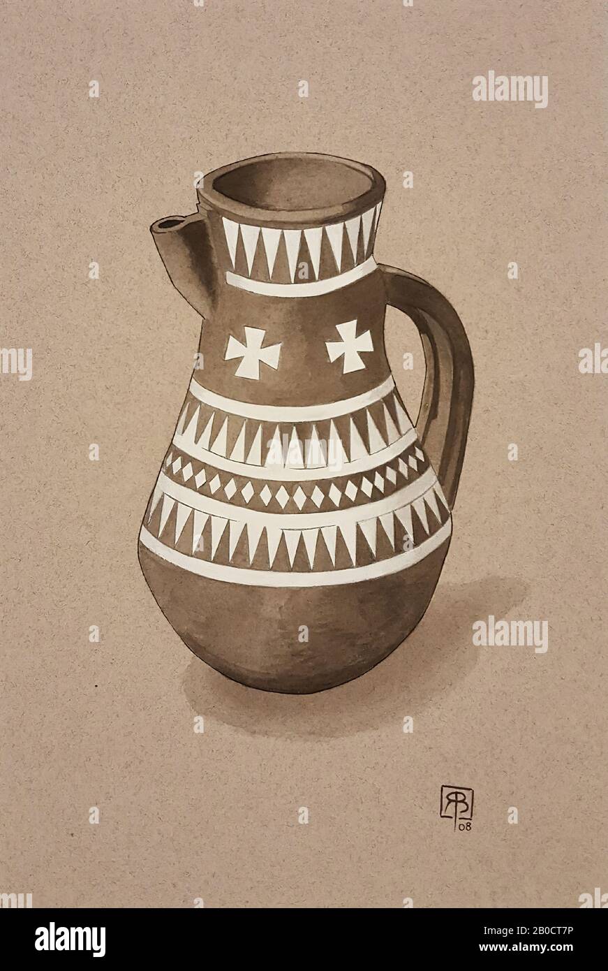 Drawing of a Tating-can from Dorestad (WD 460.2.32), by Roel Bakker ...