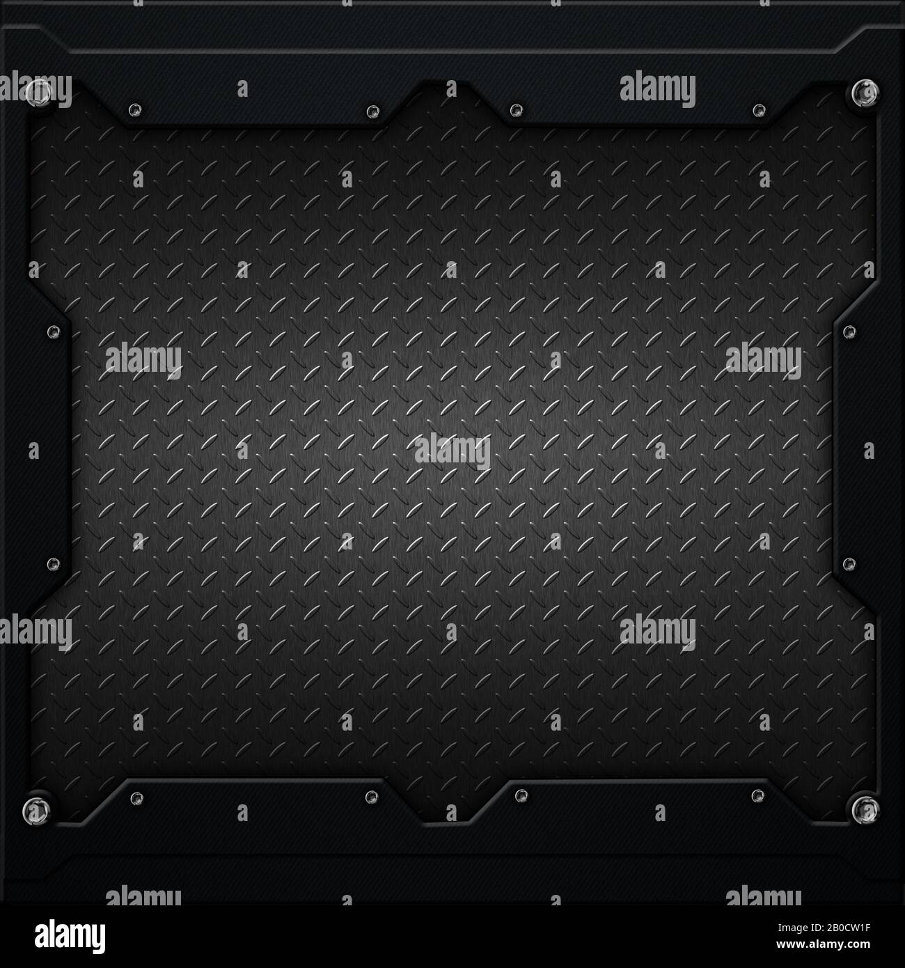 black and gray metal plate and carbon fiber in dark gray metal frame ...