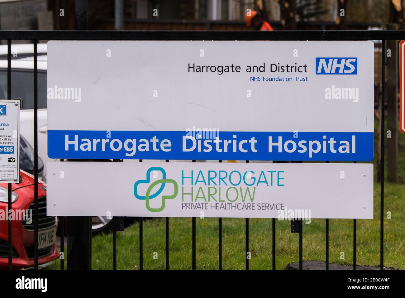 The sign for harrogate district hospital hi-res stock photography and ...