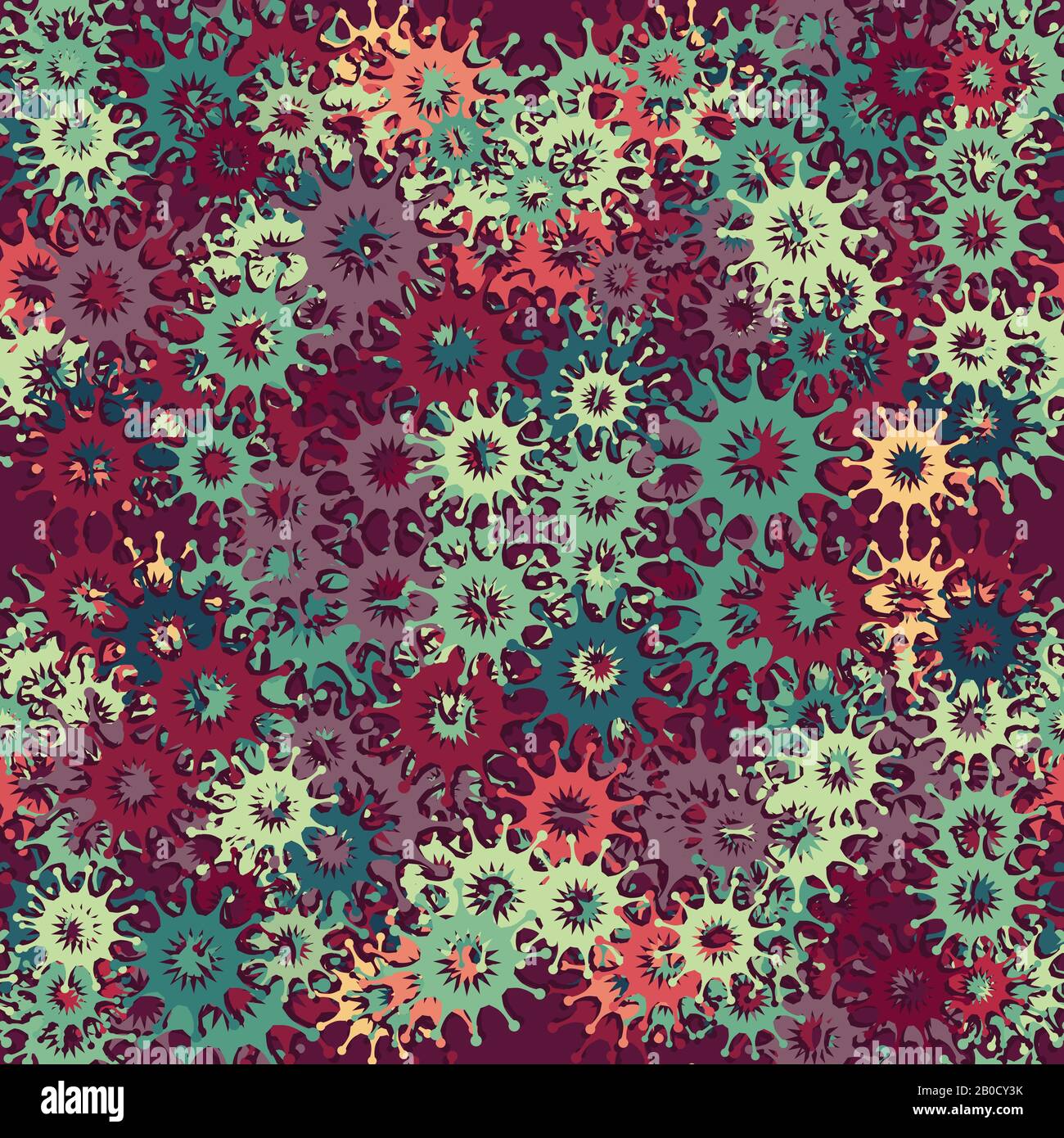 Seamless pattern abstract ornament bacteria viruses on different dark shades. Vector image Stock ...