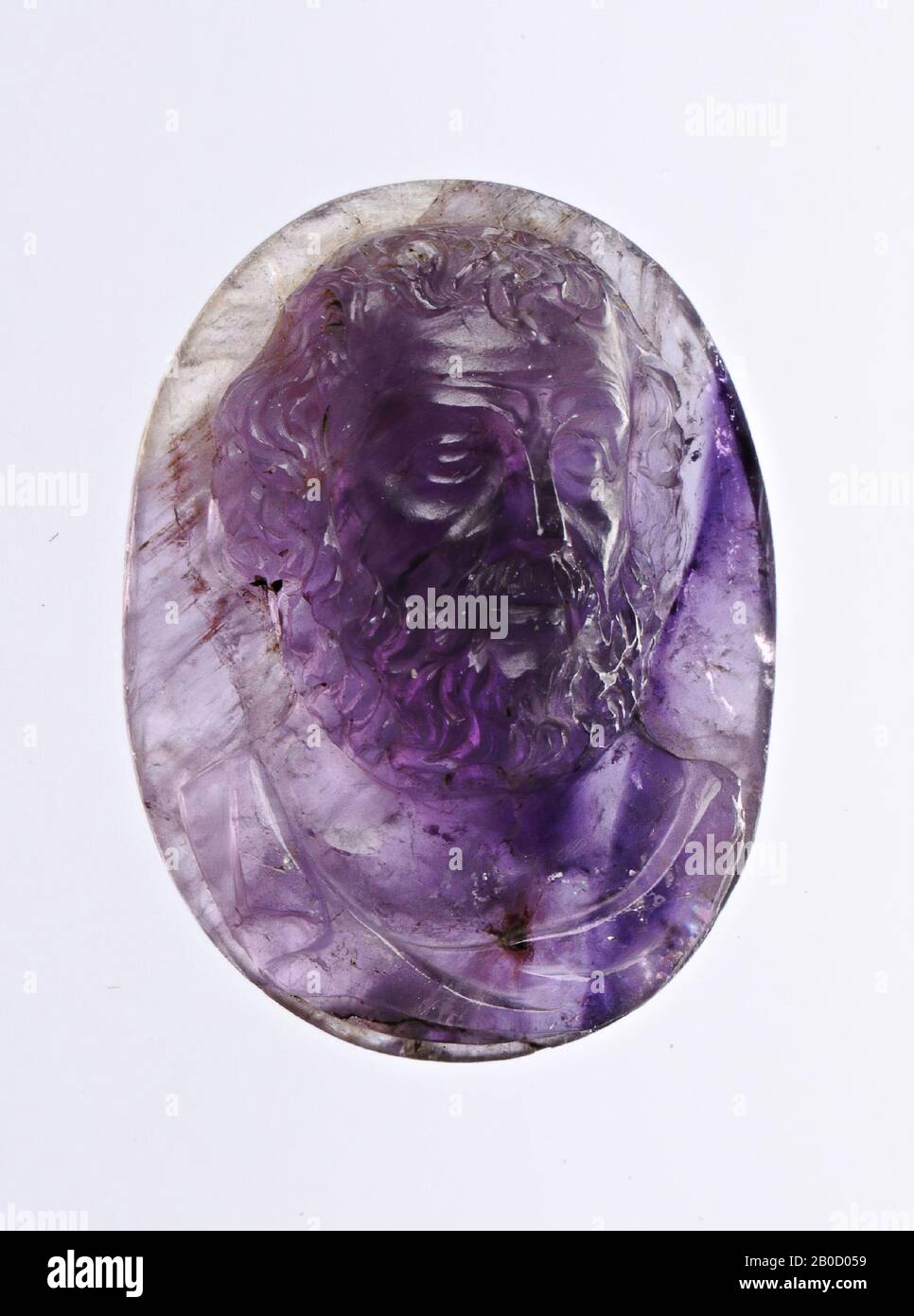 Vz: bust of a man with a beard frontal, hair in half-length tresses ...