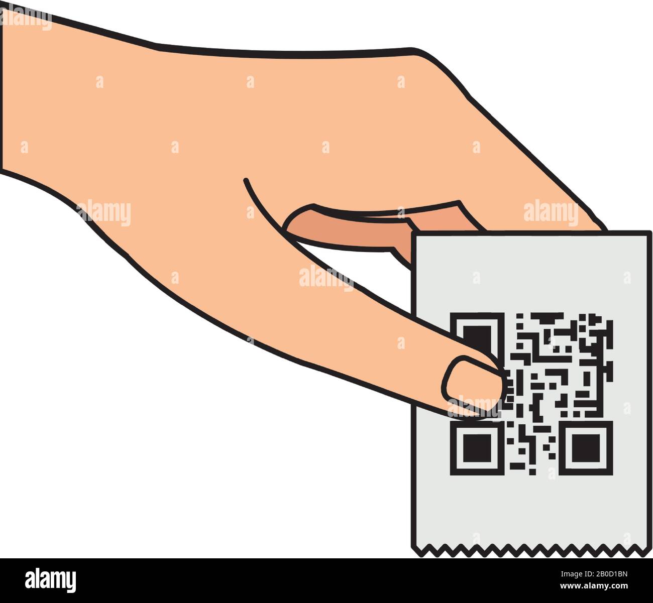 hand and voucher with code qr Stock Vector Image & Art - Alamy