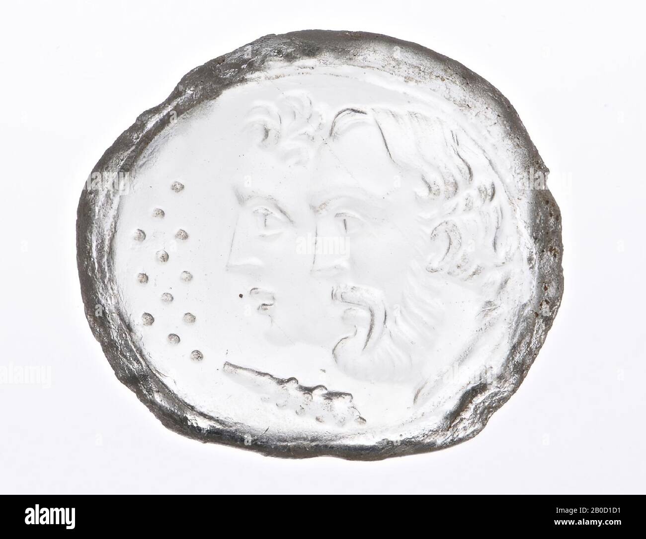 Vz: two heads and profile to the left, behind is a young man with curly ...