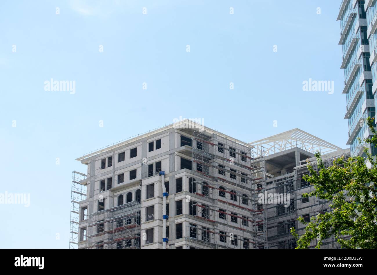 Construction of the Big Building Stock Photo - Alamy
