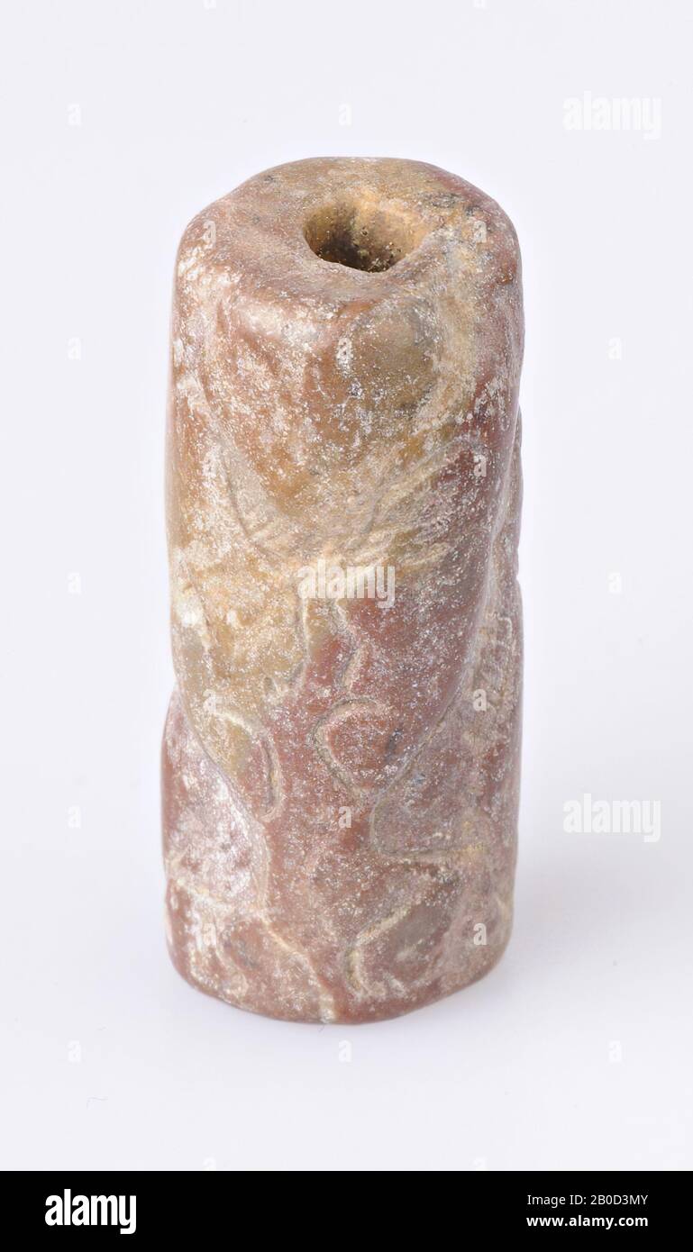 Cut stones, coil seal, limestone, Color, beige, red, Shape, cylinder ...