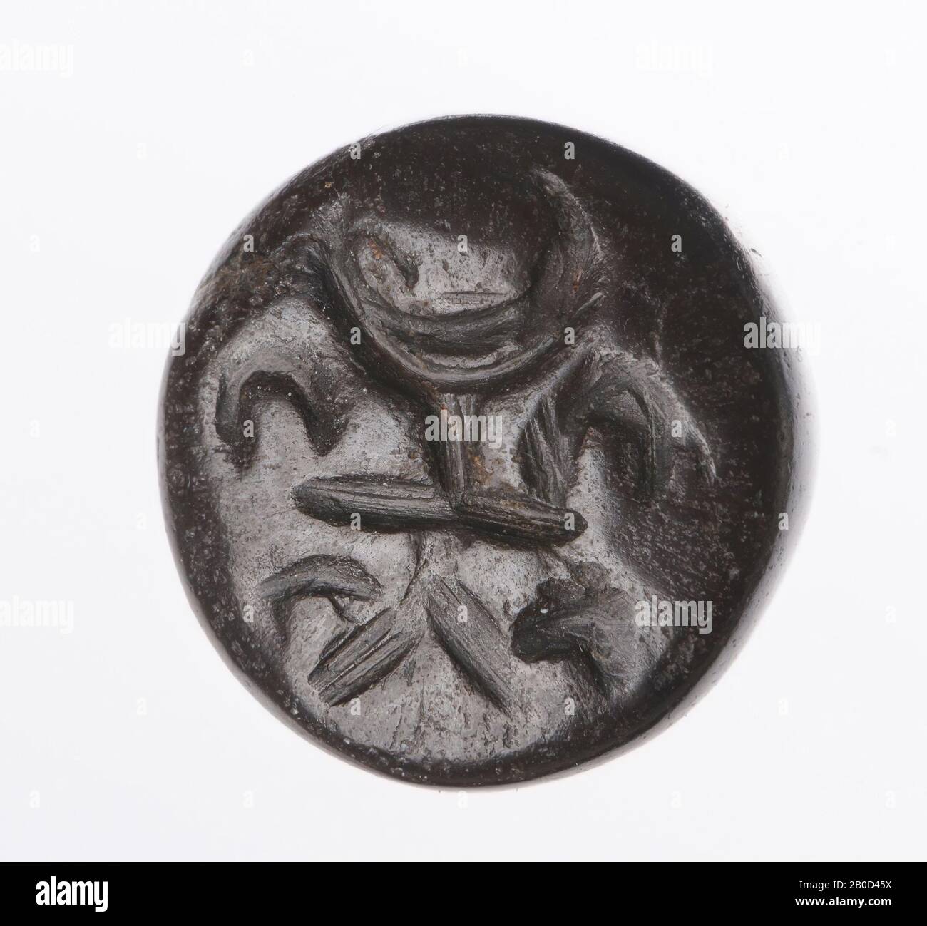 symmetrical monogram, stamp seal, hematite, Color :, Form: dactyloid ...