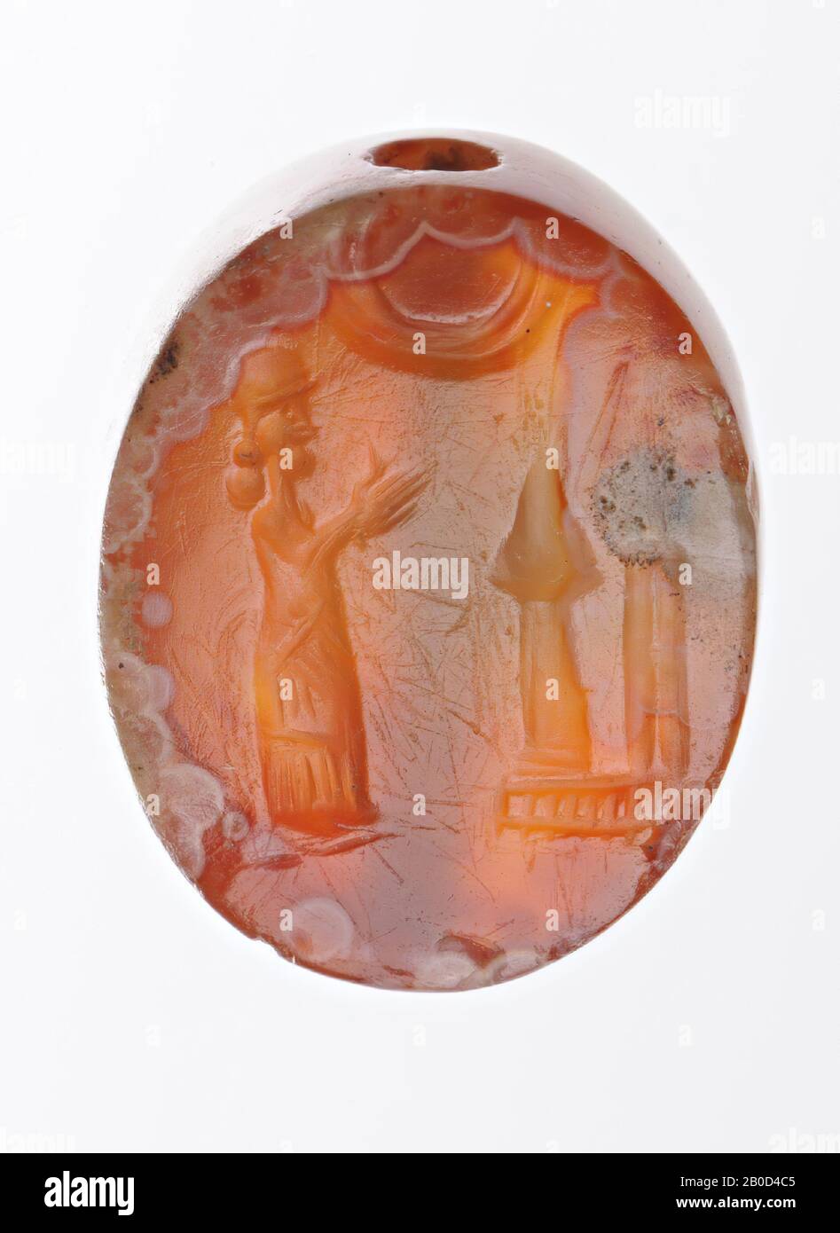 standing persian priest sacrificing for an altar, stamp, carnelian ...