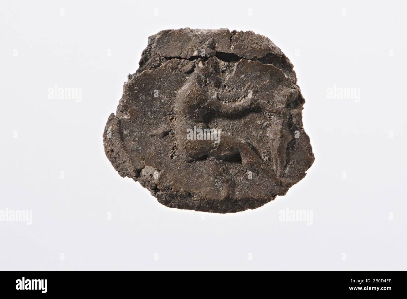 satyr playing with Cupid, clay rule, dried clay, Color: greyish brown ...