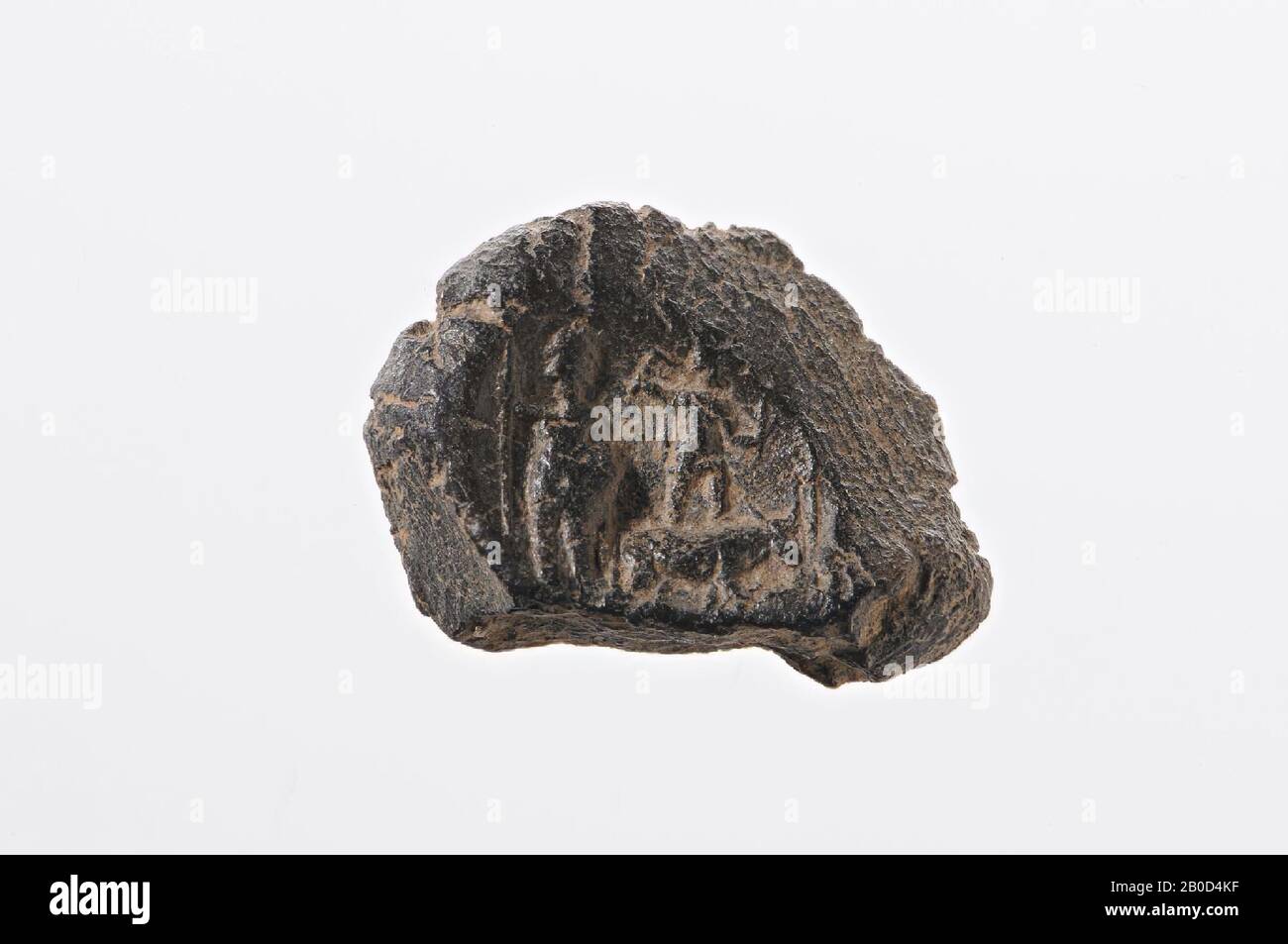 Jupiter Dolichenus and standing person, clay-line, dried clay, Color ...