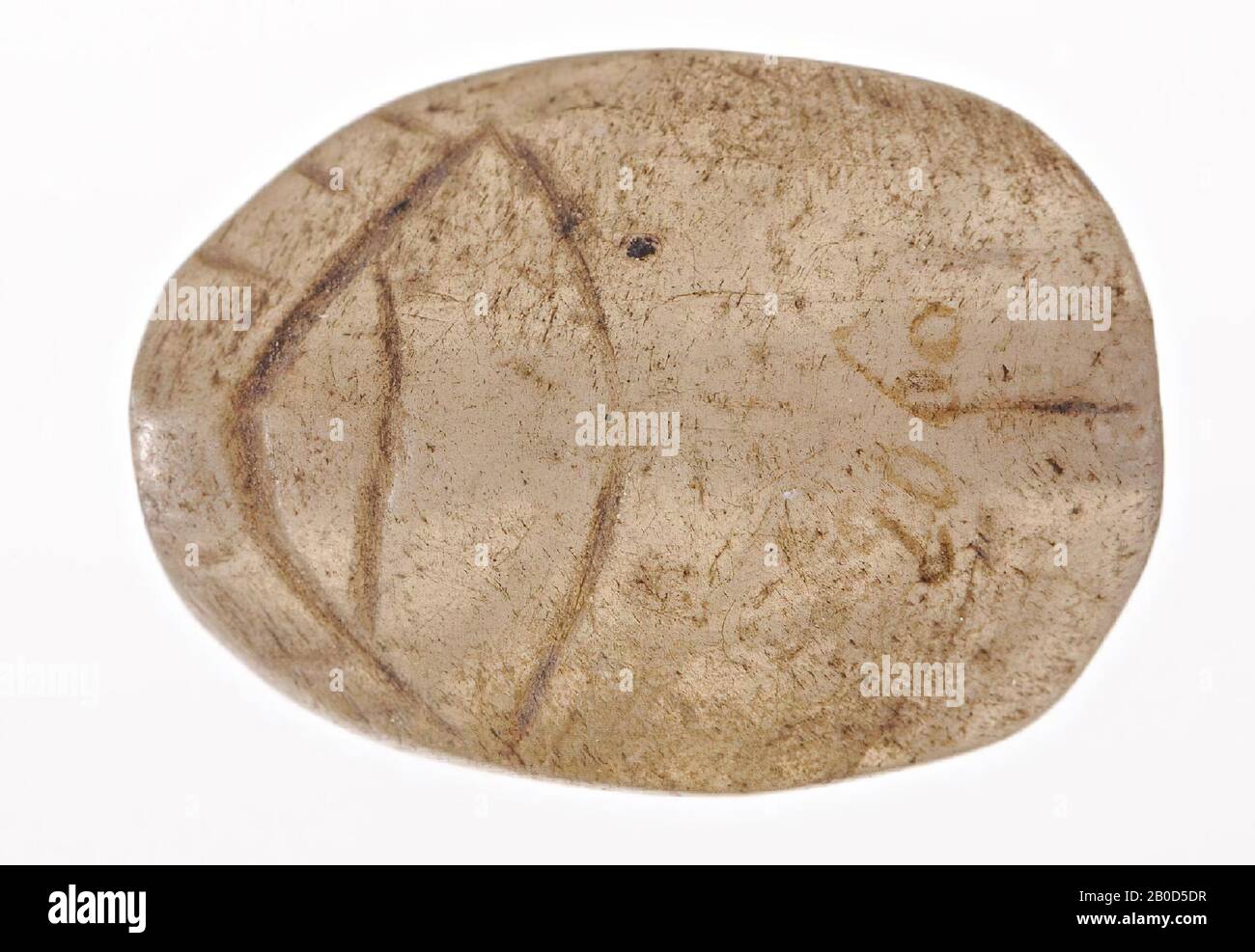 scarab, undecorated, seal, scarab, stone (white), height: 0.8 cm, depth ...